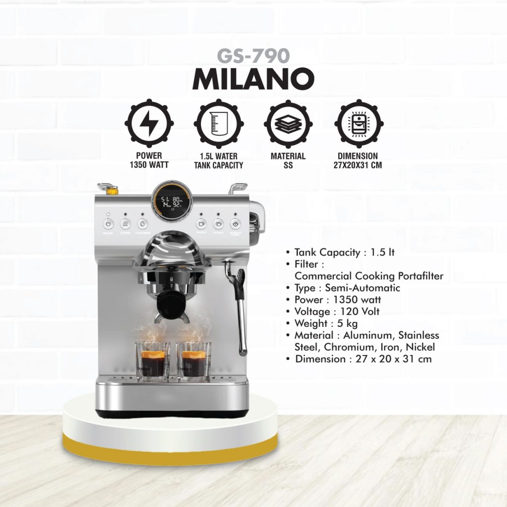 MESIN ESPRESSO MILANO GS-790 – Onepresso: Your Reliable Source